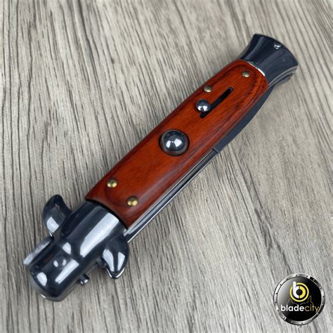 Woodsman Automatic Italian Switchblade Stiletto Blade City