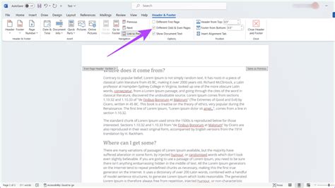 how to put different headers and footers on different pages in word guiding tech