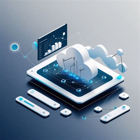 Illustration Image Of Futuristic Technology With Serverless Computing System Stock Illustration