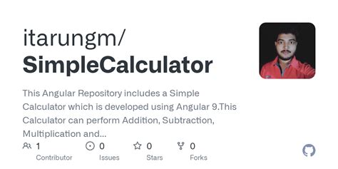 Github Itarungm Simplecalculator This Angular Repository Includes A Simple Calculator Which