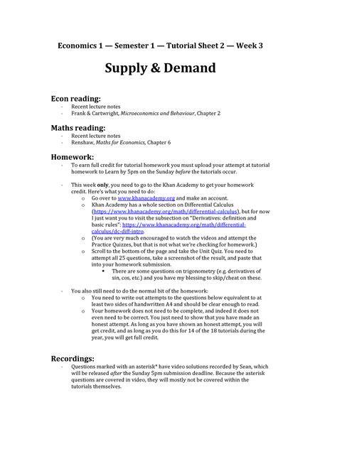 econ 1 s1 w3 questions economics 1 — semester 1 — tutorial sheet 2 — week 3 supply