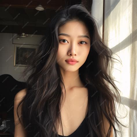 Premium Photo Beautiful Young Korean Fashion Model Girl Portrait With