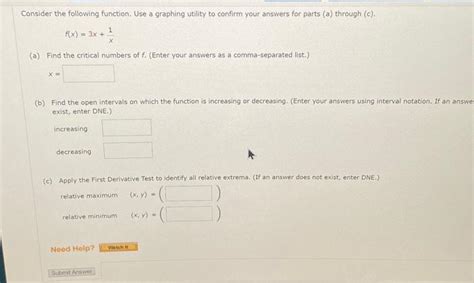 Solved Nsider The Following Function Use A Graphing Utility