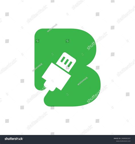 Initial Usb Cable Logo Combine Letter Stock Vector Royalty Free Shutterstock