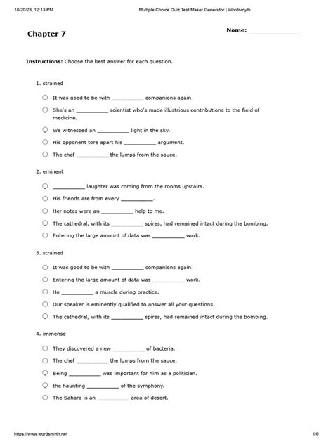 Chapter 7 Multiple Choice Pdf