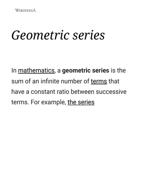 Geometric Series Pdf Fourier Series Elementary Mathematics
