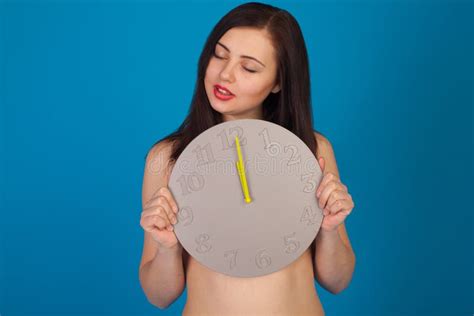 Naked Woman With Clock Stock Photo Image Of Beautiful 83003452
