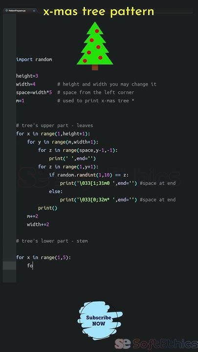 X Mas Tree Pattern In Python Christmas Tree Pattern In Python Shorts