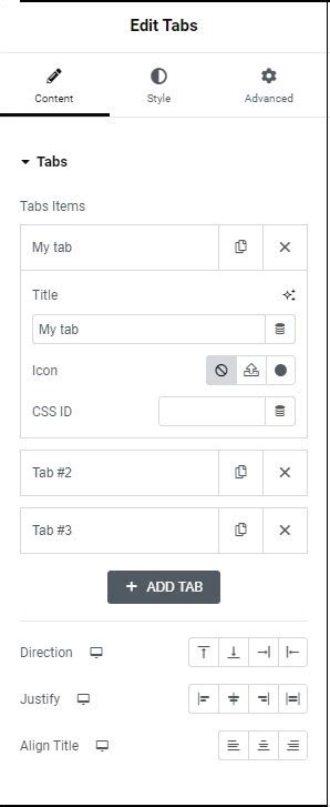 Tabs With Nested Containers Elementor