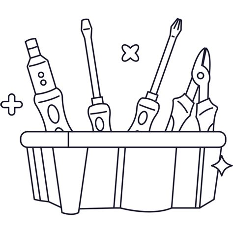 Tools Box Toolkit 2d Outline Illustrations 27125278 Png