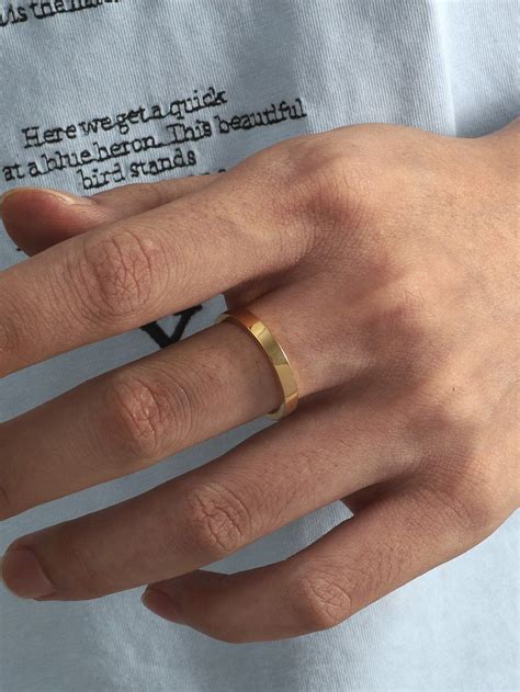 Men Metal Ring Rings For Men Minimalist Rings Round Wedding Band