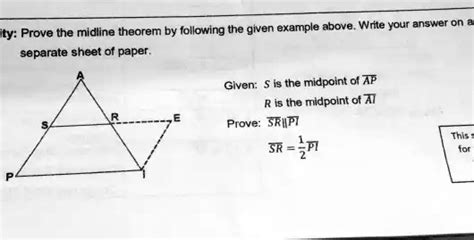 Title Proving The Midline Theorem Given Is The Midpoint Of Ap R Is