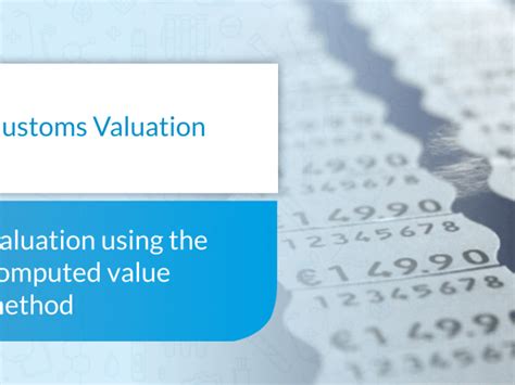 Customs Valuation Valuation Using The Computed Value Method Wco