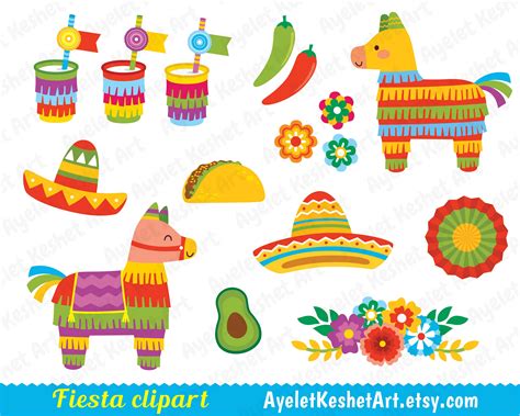 Fiesta Clipart Set Cute Graphics Of Mexican Party And Cinco De Mayo