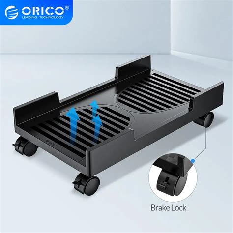 Orico 모바일 조절 가능한 컴퓨터 타워 홀더 컴퓨터 Cpu 스탠드 카트 제동 잠금 바퀴 포함 Pc 컴퓨터 케이스용