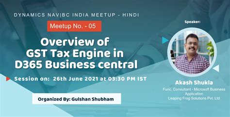 Session On Overview Of Gst Tax Engine In D365 Business Central
