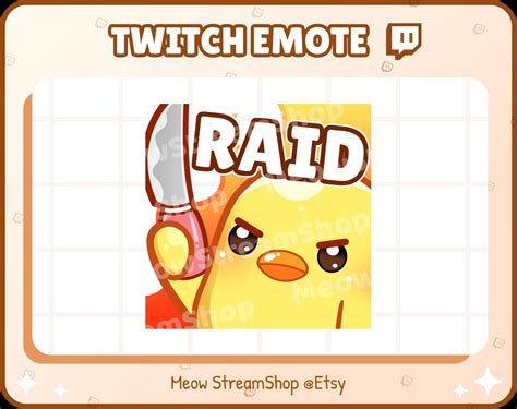 Twitch Raid Emote Kawaii Streamer Graphics Streamer Raid Art