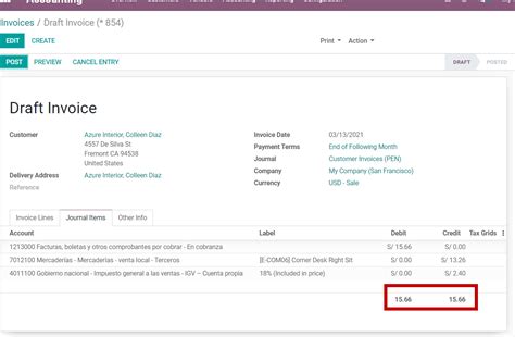 Error In Journal Entry Amounts When Creating And Editing Invoice · Issue 67805 · Odooodoo