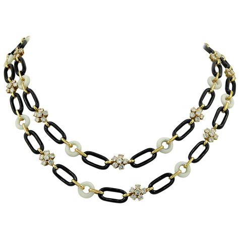 Van Cleef And Arpels Gold And Diamond Necklace And Earrings For Sale At 1stdibs