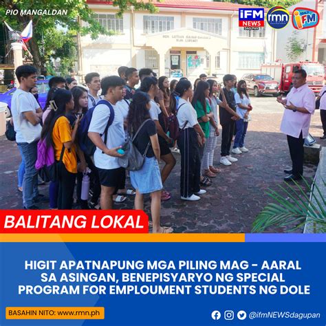 Higit Apatnapung Mga Piling Mag Aaral Sa Asingan Benepisyaryo Ng