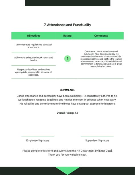 Performance Evaluation Form Template Visme