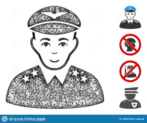 Military Pilot Officer Web Vector Mesh Illustration Stock Illustration Illustration Of Icon