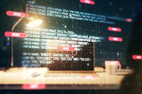 Premium Photo Multi Exposure Of Abstract Software Development