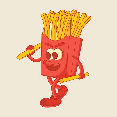 Cartoon French Fries Mascot Character Design Illustration 10558645
