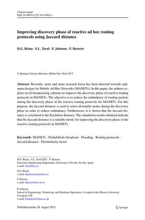 Pdf Improving Discovery Phase Of Reactive Ad Hoc Routing Protocols