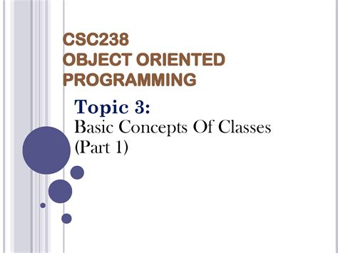 Solution 07 Csc238 04 Bahan Pengajaran Chapter 03 Basic Concepts Of