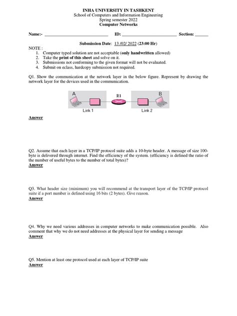 Cn Assign 1 2022 1 Pdf Computer Network Internet Protocols