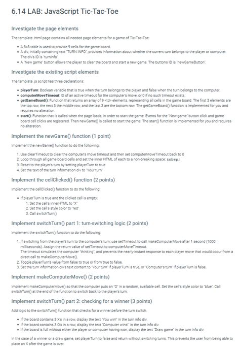 Solved How Do I Create A Javascript Tic Tac Toe Using The