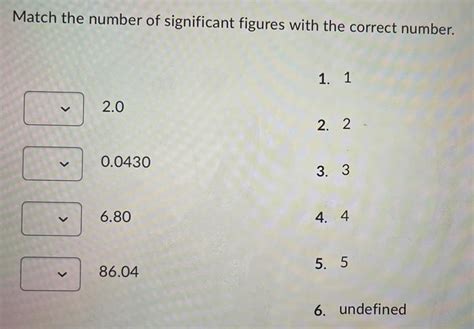 Solved Match The Number Of Significant Figures With The