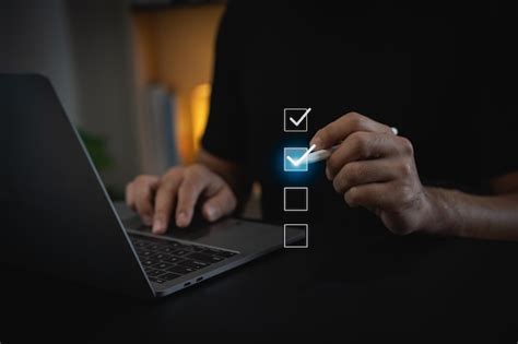 Premium Photo Businessman Using Digital Pen To Tick Correct Sign Mark In Virtual Checkbox