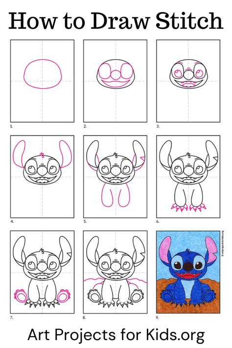 Easy How To Draw Stitch Tutorial And Stitch Coloring Page Stitch