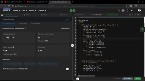 Dsa Sortingalgorithms Mergesort Codingjourney Dailyprogress Striversa2zdsacourse Vishnu