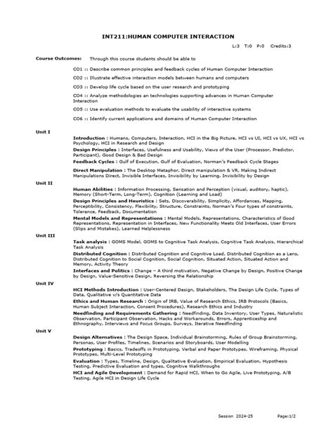 Human Computer Interaction Int 211 Pdf Humancomputer Interaction