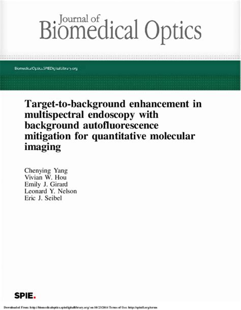 Pdf Target To Background Enhancement In Multispectral Endoscopy With Background
