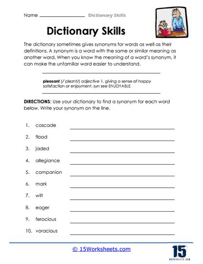 Dictionary Skills Worksheets 15 Worksheets