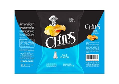 Premium Vector Creative Potato Chips Packaging And Label Collection