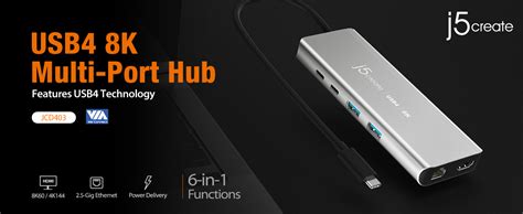 J5create Usb4 8k Multi Function Hub 8k60 4k144 Hdmi 2 5g Ethernet Pd Charging