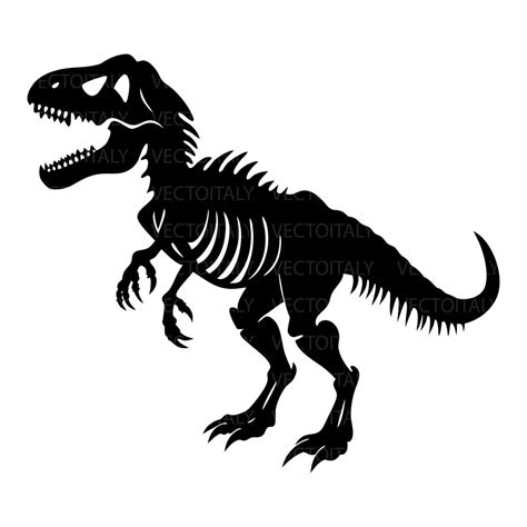 T Rex Fossils Svg T Rex Skeleton Clipart Tyrannosaurus Rex Cut File