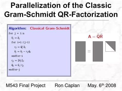 Ppt Parallelization Of The Classic Gram Schmidt Qr Factorization