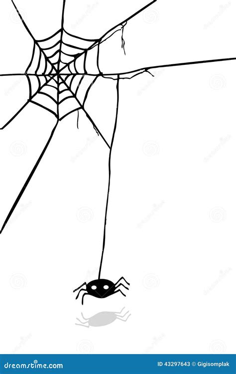 Hand Draw Sketch Spider And Web Stock Vector Illustration Of Insect Creepy 43297643