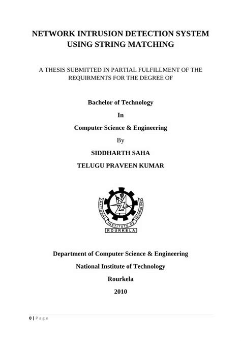 Pdf Network Intrusion Detection System Using String 16521project