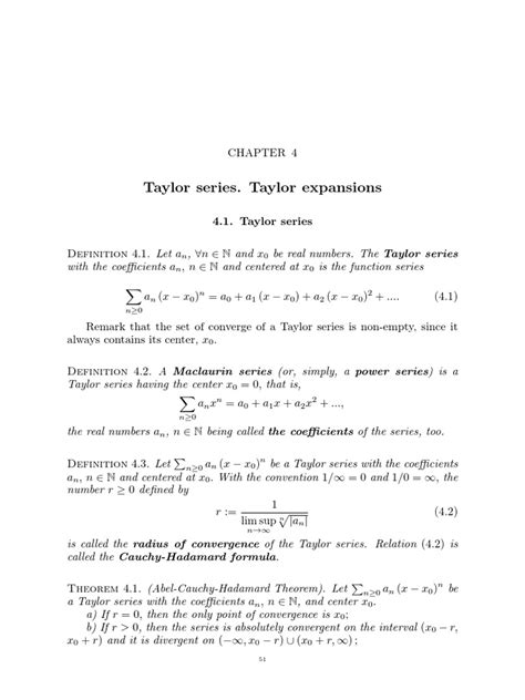 Mathematical Analysis Taylor Series Pdf Power Series Limit