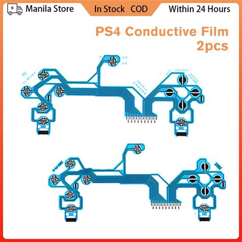 Blue Controller Conductive Film Buttons Flex Cable Circuit Board Replacement For PS4 DS4 PRO 050
