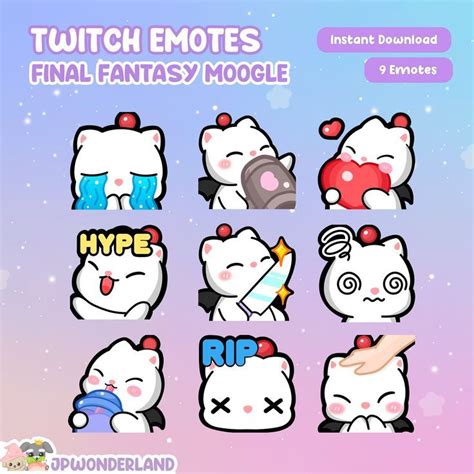 Final Fantasy Moogle Twitch Emotes Twitch Overlay Stream Emote