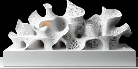 Abstract White Parametric Architecture Model Design 3d Render Digital Art Modern Building Form