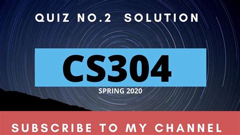 CS304 Quiz No 2 Spring 2020 Virtual University YouTube